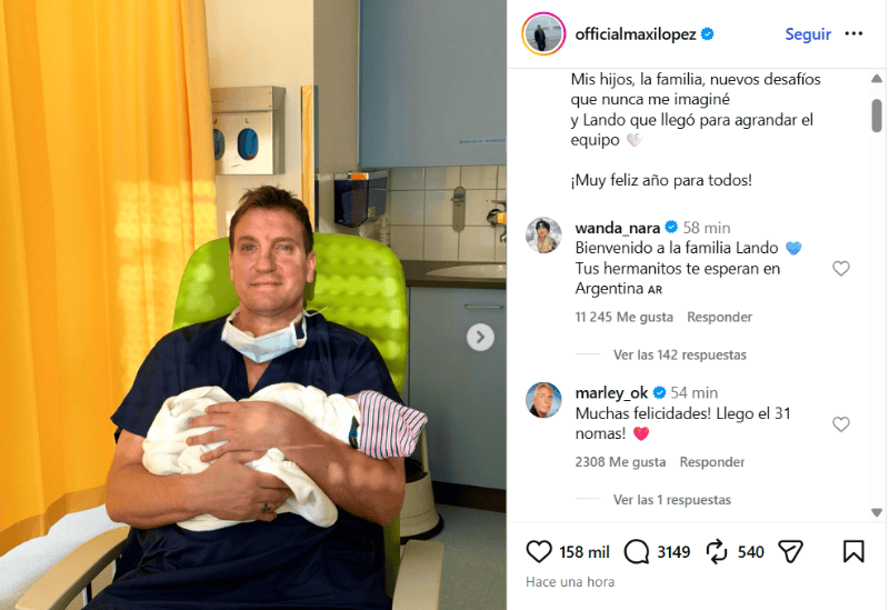 Nació Lando, el segundo hijo de Maxi López y Daniela Christiansson ...