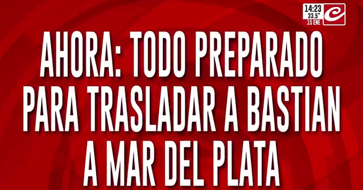 Todo listo para el traslado de Bastian a Mar del Plata | Crónica ...