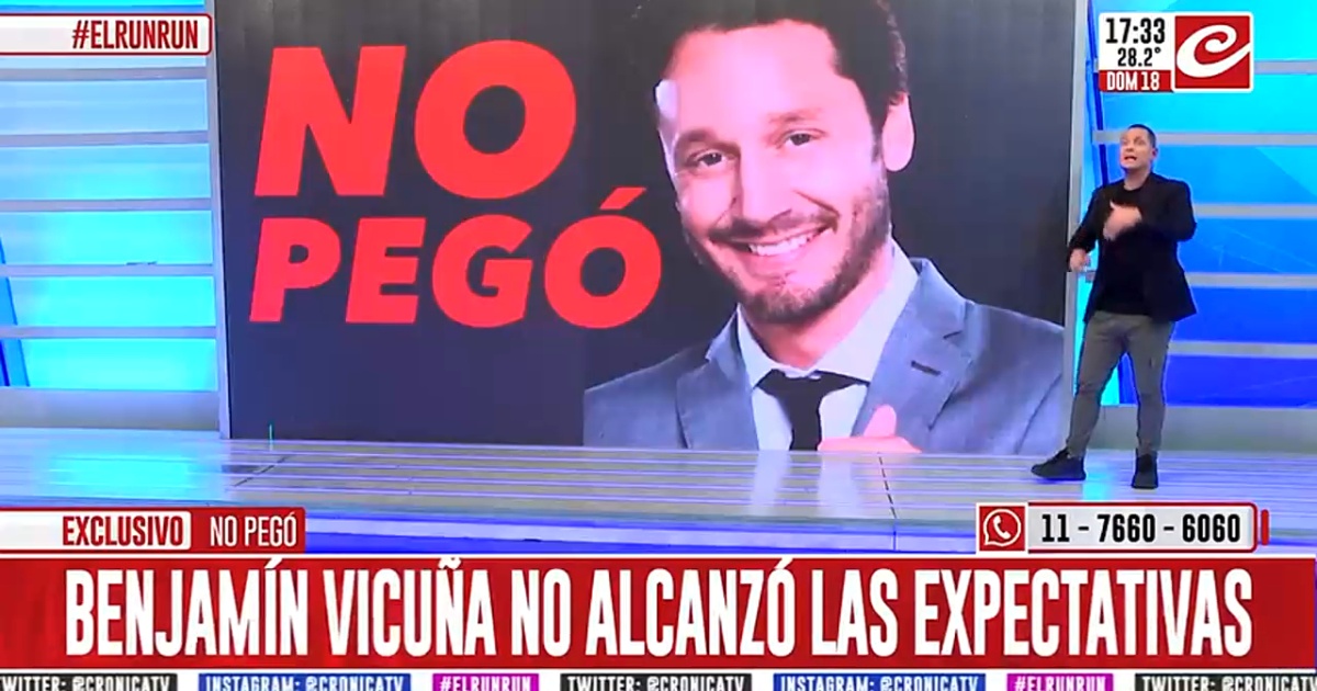 Benjamín Vicuña no cumplió las expectativas: debut flojo y bajo rating ...